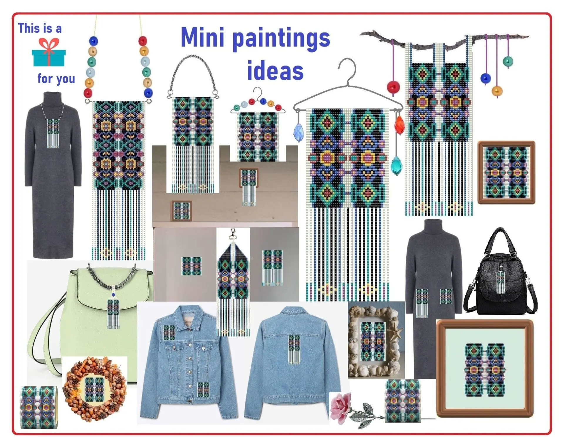 100$ bill Loom Small Tapestry-Mini Banner Pattern, PDF - Crealandia