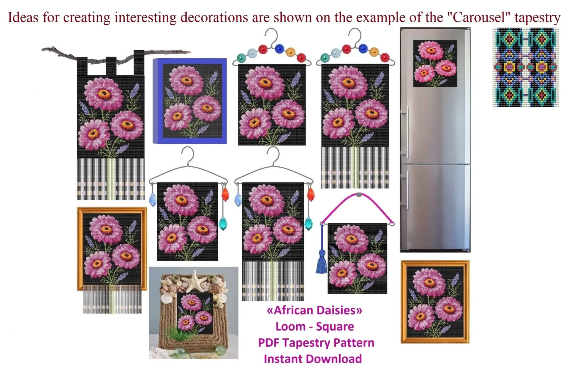 Loom Stitch Beaded Tapestry-Banner-Postcard,Patterns - Crealandia