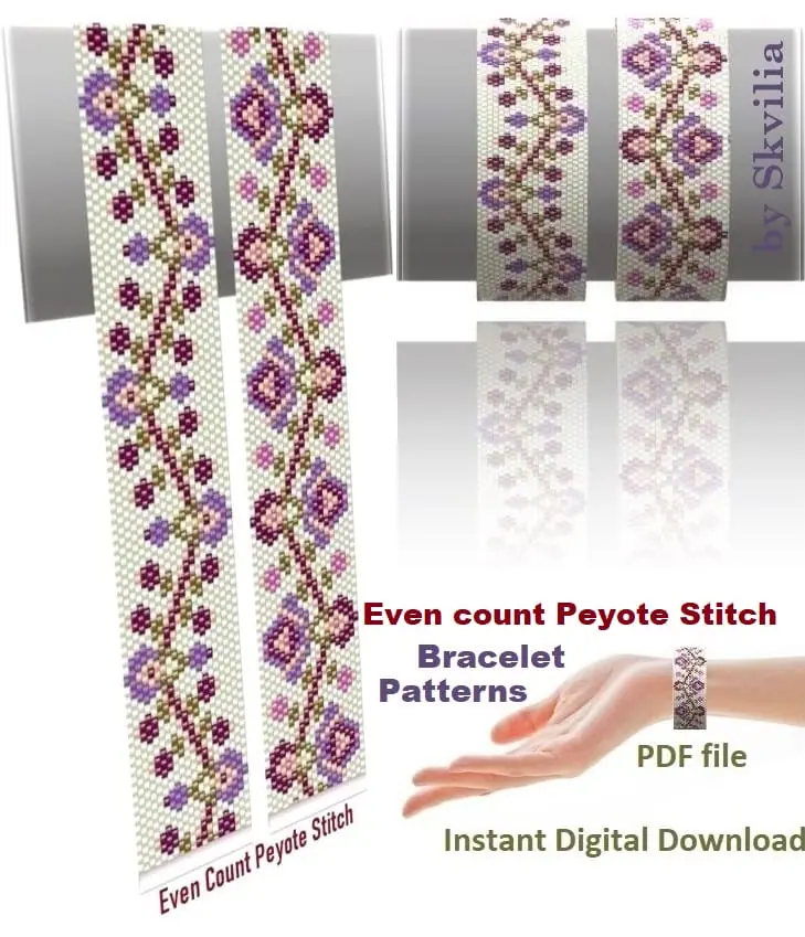 Bracelet Even Count Peyote Stitch Patterns Bracelet - Crealandia
