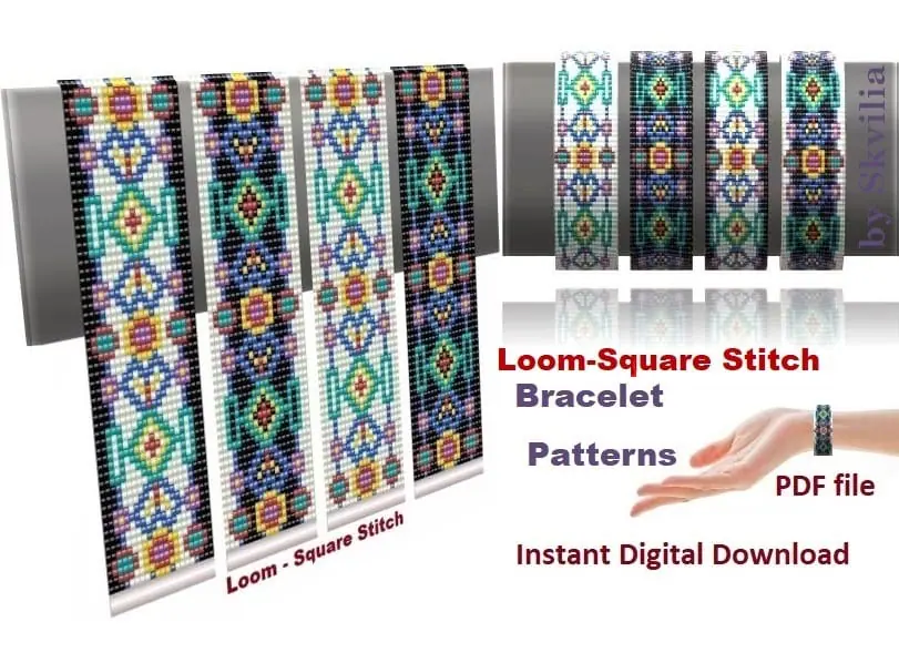 Loom Stitch Bead Patterns Bracelets - Crealandia