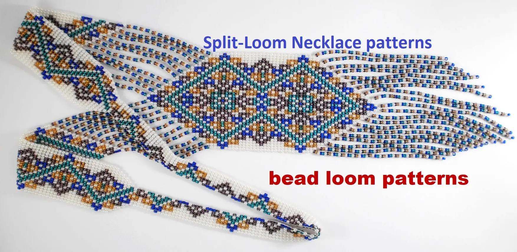 Gerdan-Split-Loom Necklace Bead loom patterns - Crealandia