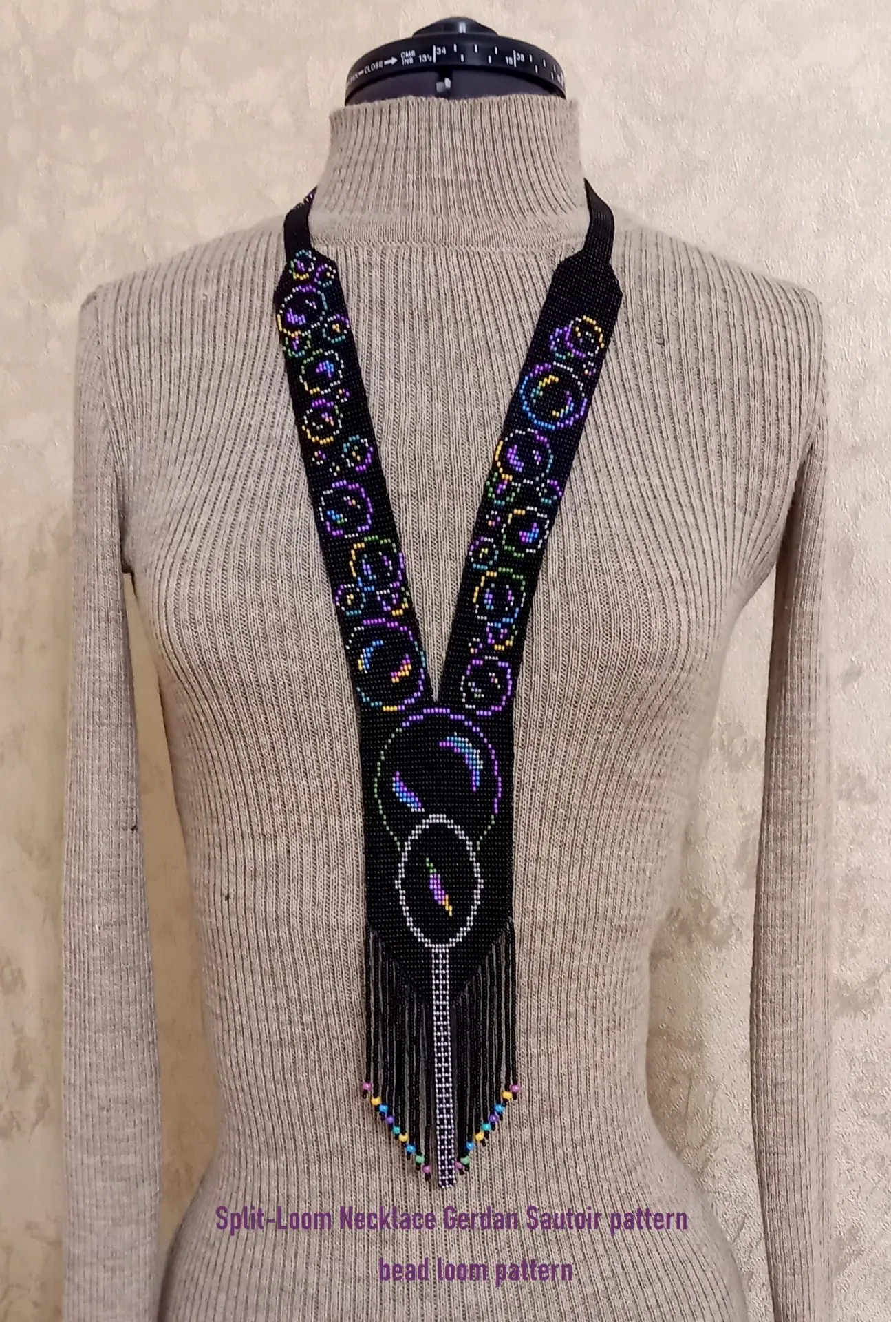 Sautoir-Gerdan-Split-Loom Necklace Bead pattern - Crealandia