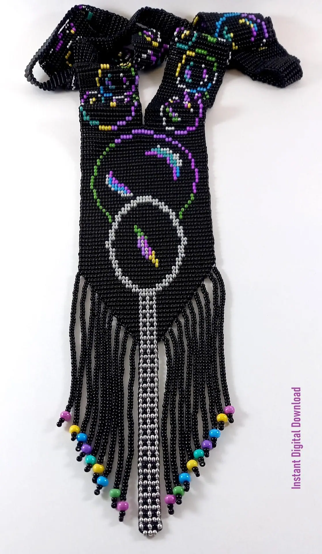 Sautoir-Gerdan-Split-Loom Necklace Bead pattern - Crealandia