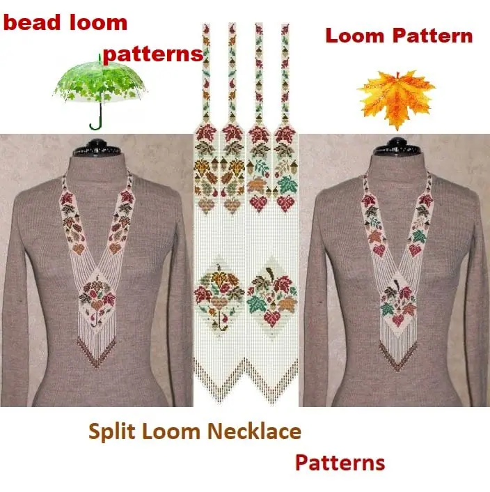 Bead loom patterns Gerdan-Split-Loom Necklace - Crealandia