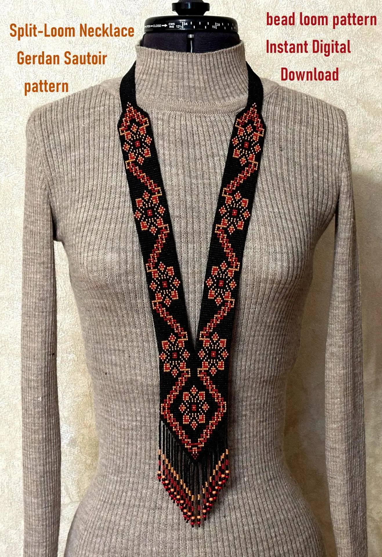 Gerdan-Split-Loom Necklace,Beaded Sautoirs patterns - Crealandia