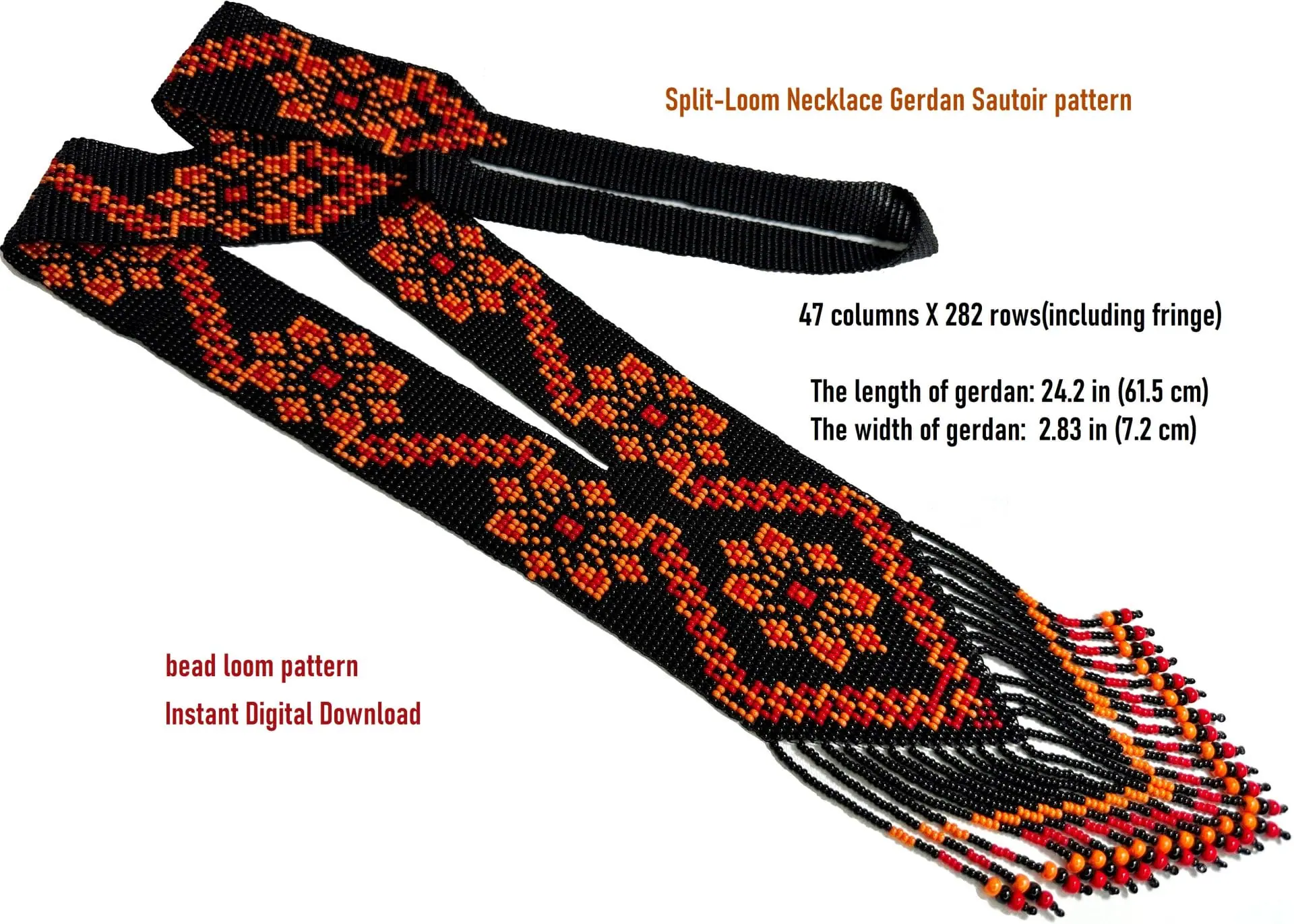 Gerdan-Split-Loom Necklace,Beaded Sautoirs patterns - Crealandia