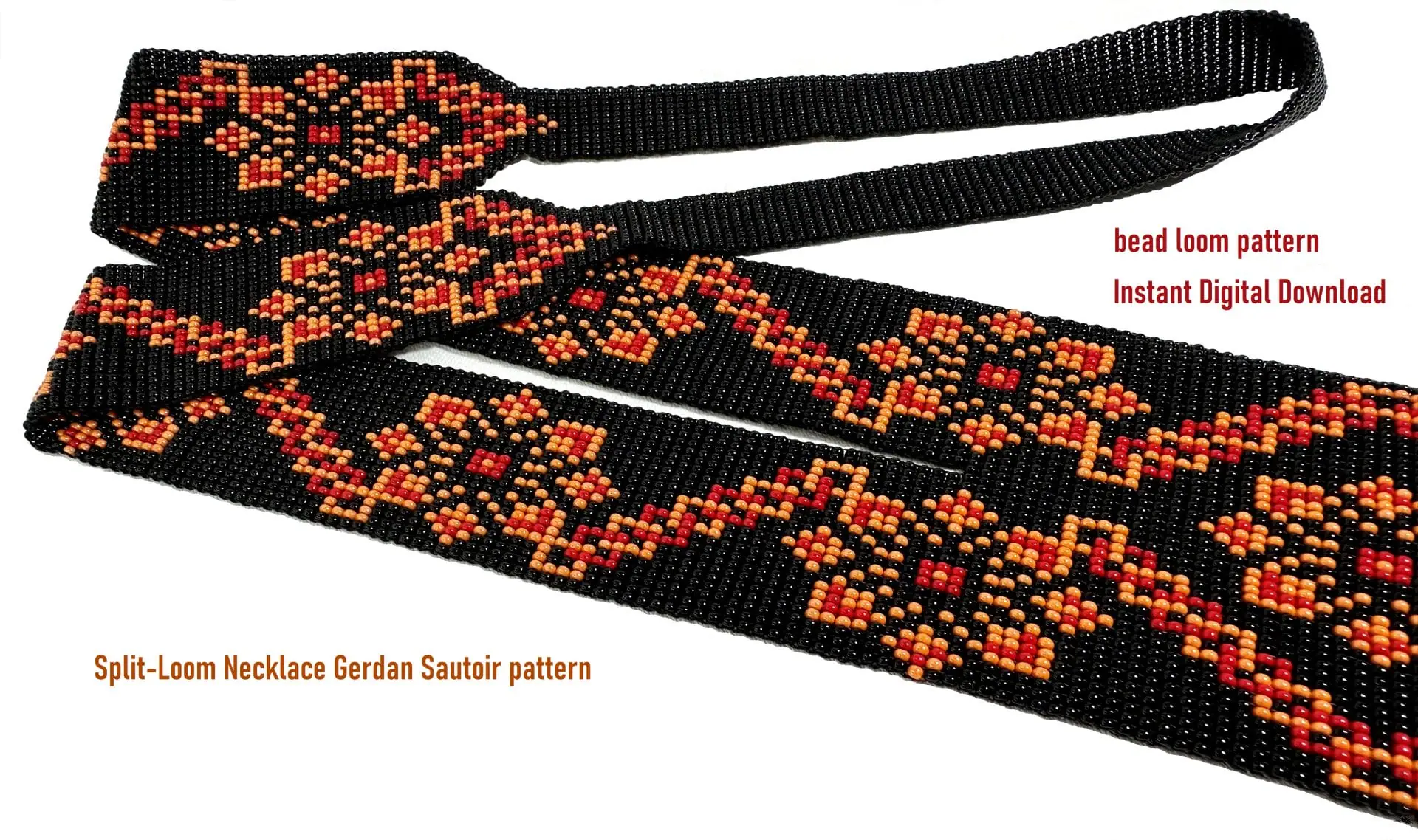 Gerdan-Split-Loom Necklace,Beaded Sautoirs patterns - Crealandia