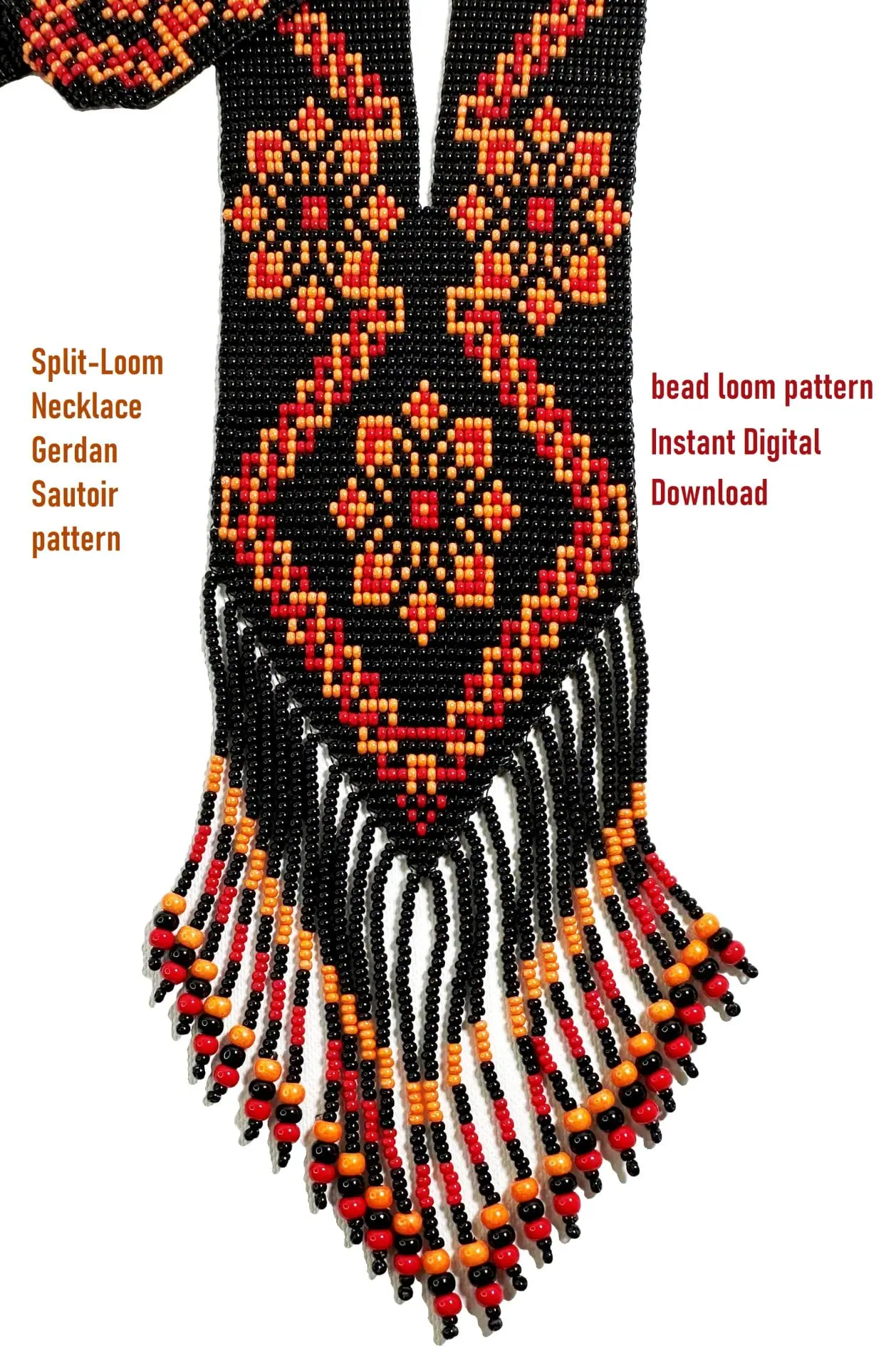 Gerdan-Split-Loom Necklace,Beaded Sautoirs patterns - Crealandia