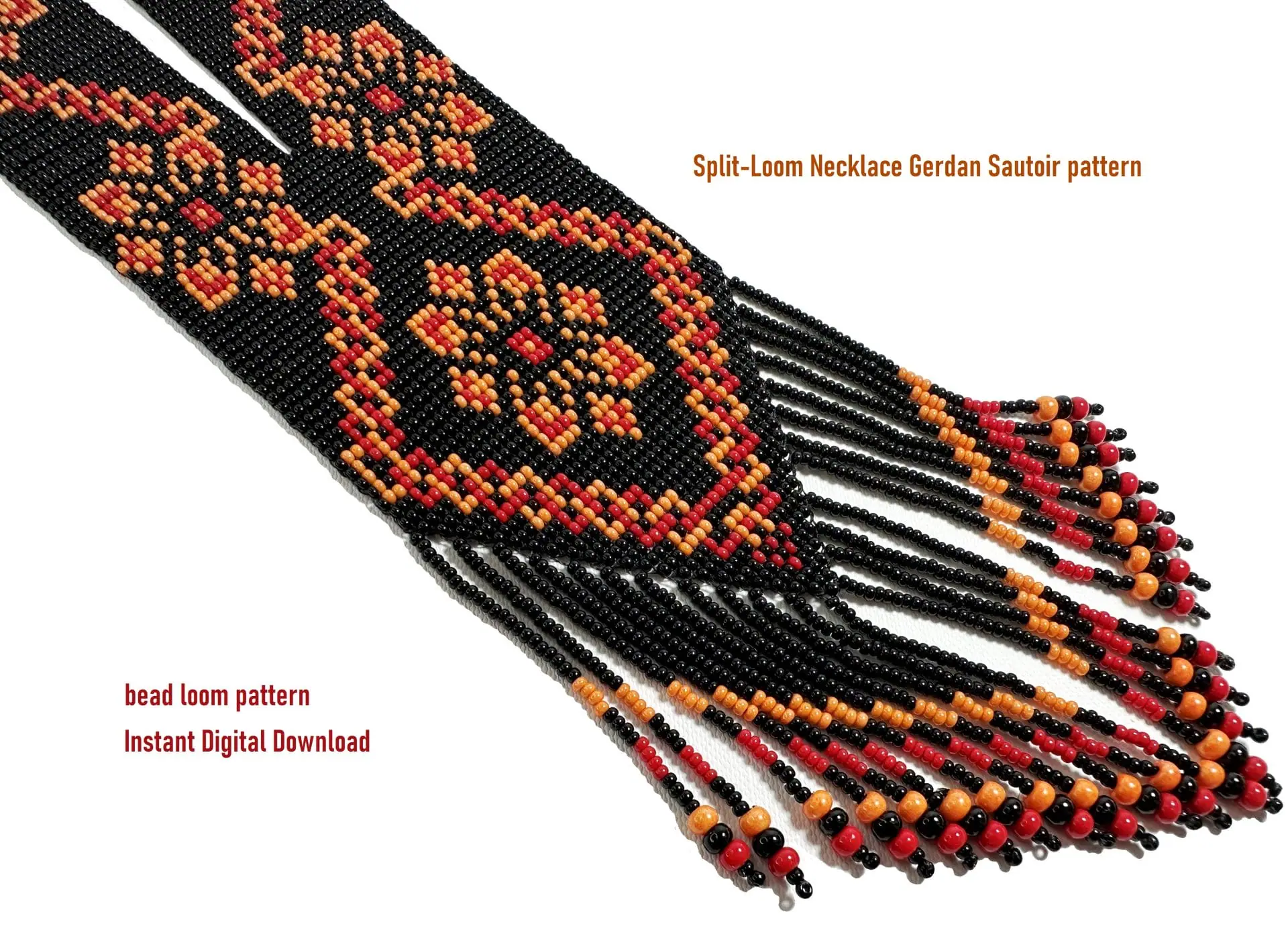 Gerdan-Split-Loom Necklace,Beaded Sautoirs patterns - Crealandia