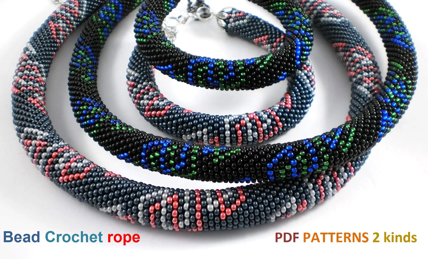 Bead Crochet Rope patterns,Spiral Harness - Crealandia