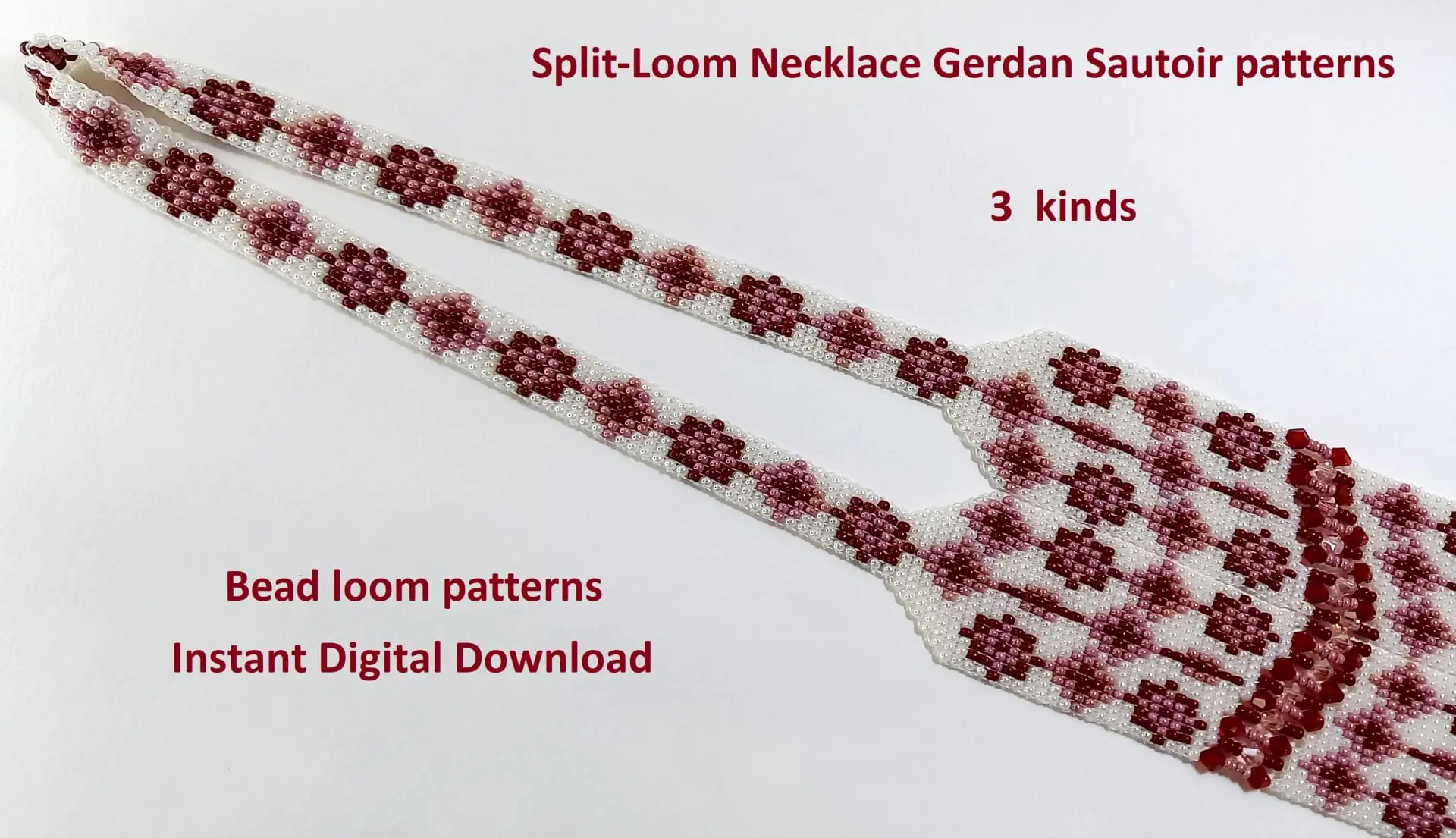 Bead Gerdan-Split-Loom Necklace patterns,3 kinds - Crealandia
