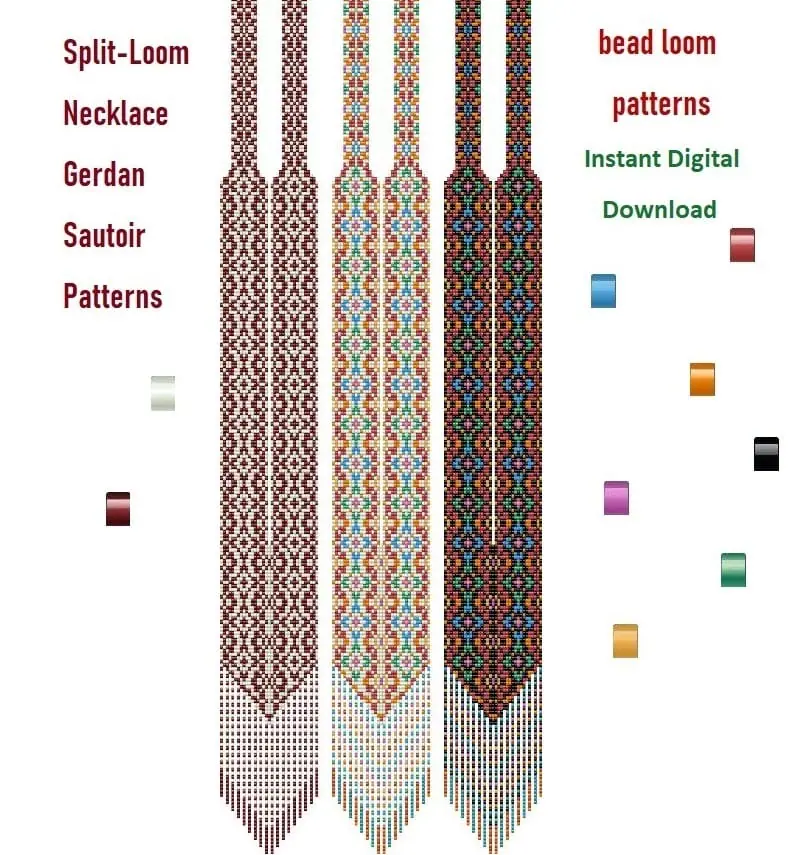 Bead Gerdan-Split-Loom Necklace patterns - Crealandia