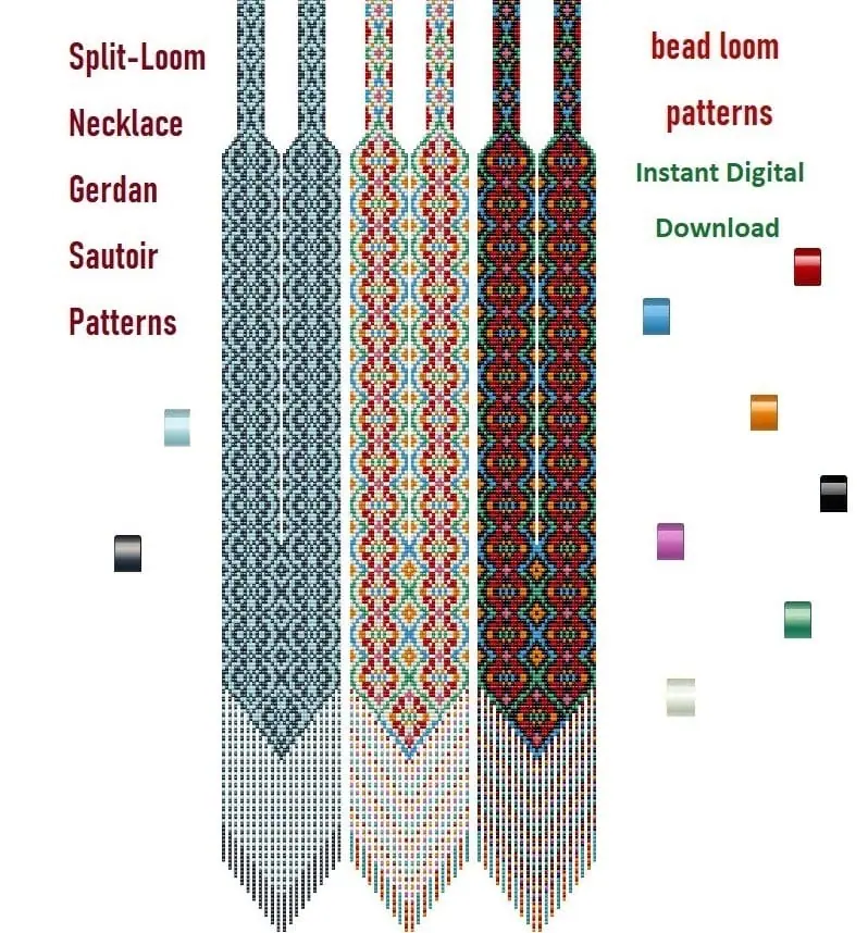Bead loom patterns Gerdan-Split-Loom Necklace,weaving - Crealandia