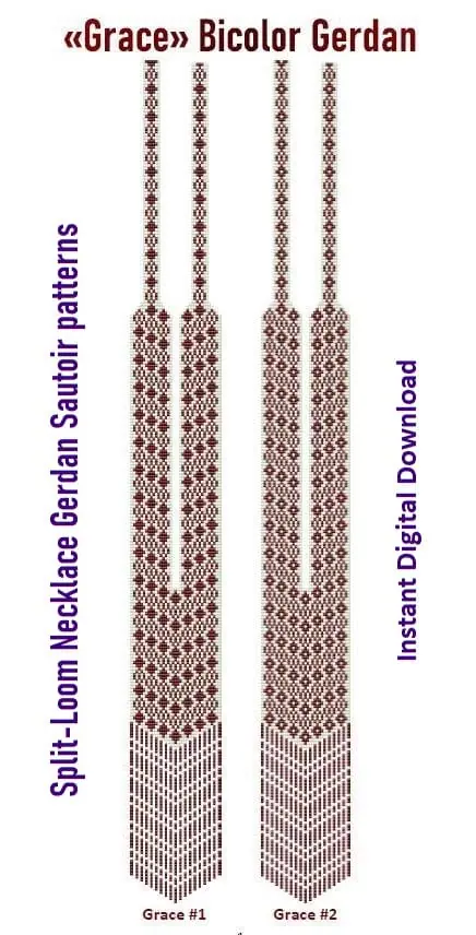 Gerdan-Split-Loom Necklace,Beaded Sautoirs - Crealandia