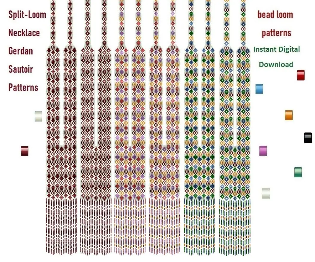 Bead loom patterns Gerdan-Split-Loom Necklace,weaving - Crealandia