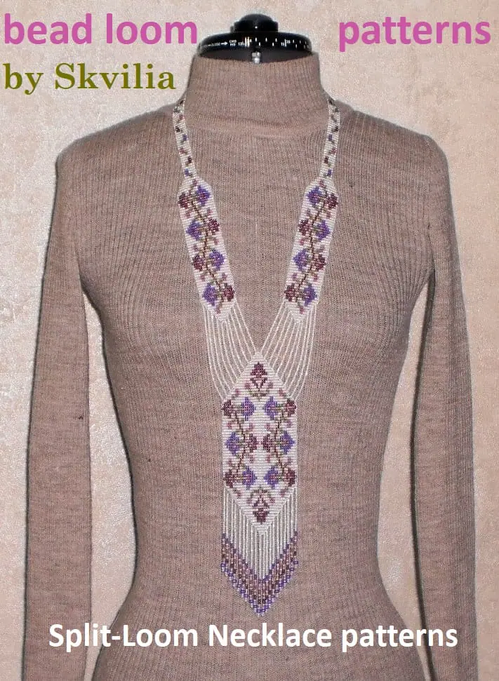 Gerdan-Split-Loom Necklace,Beaded Sautoirs,weaving - Crealandia