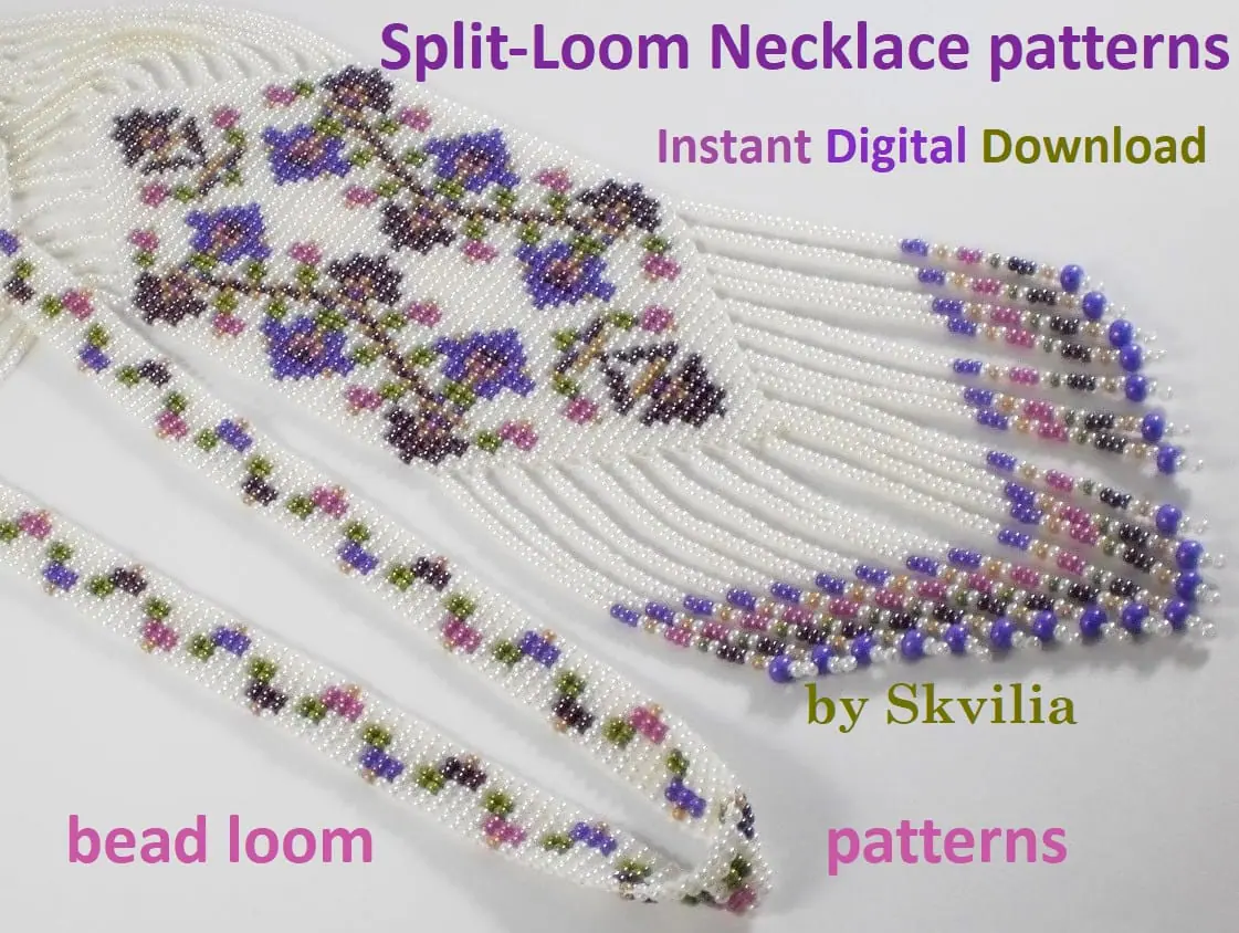 Gerdan-Split-Loom Necklace,Beaded Sautoirs,weaving - Crealandia