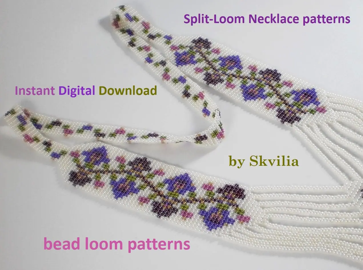 Gerdan-Split-Loom Necklace,Beaded Sautoirs,weaving - Crealandia