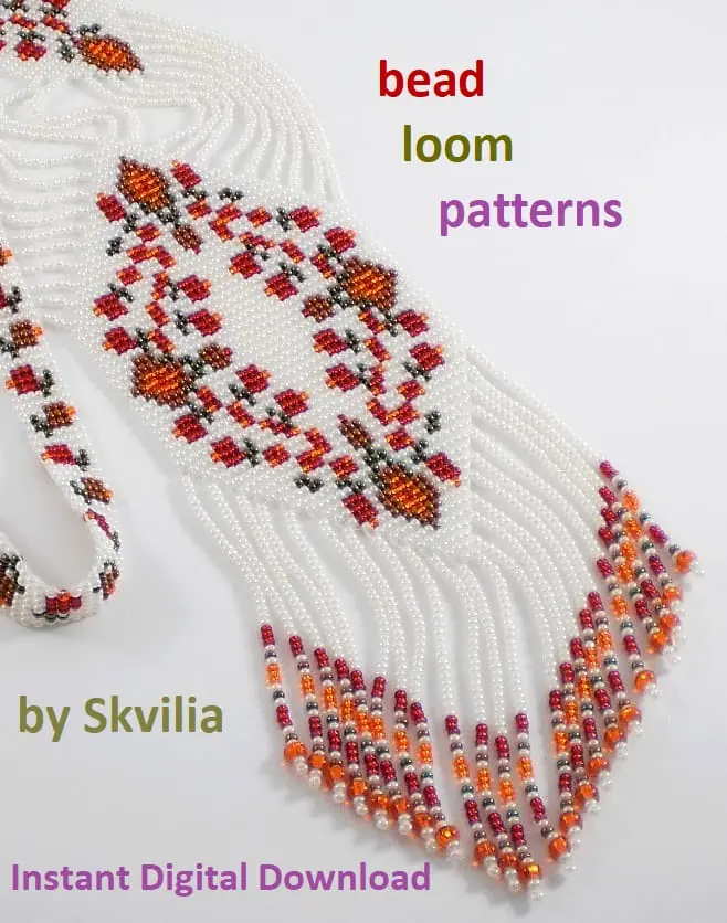 Gerdan-Split-Loom Necklace,Beaded Sautoirs,weaving - Crealandia