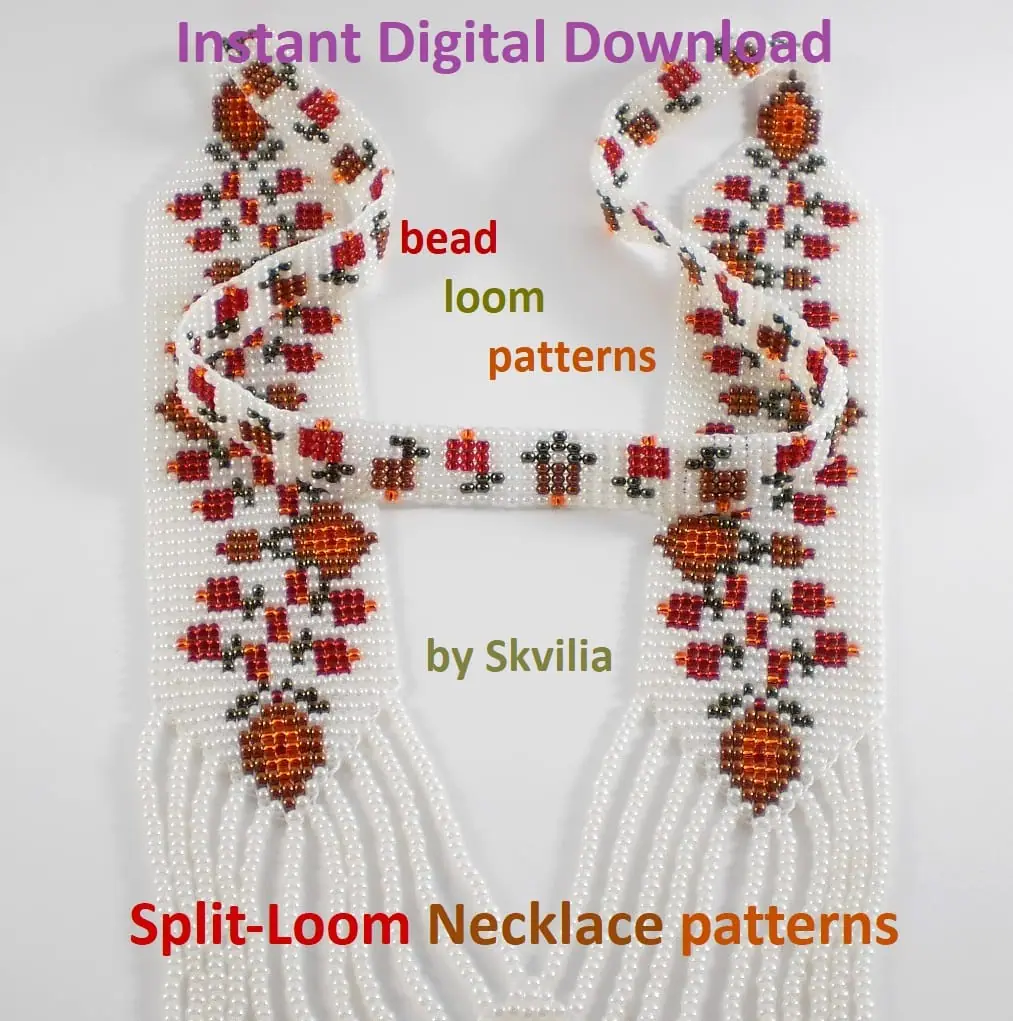 Gerdan-Split-Loom Necklace,Beaded Sautoirs,weaving - Crealandia