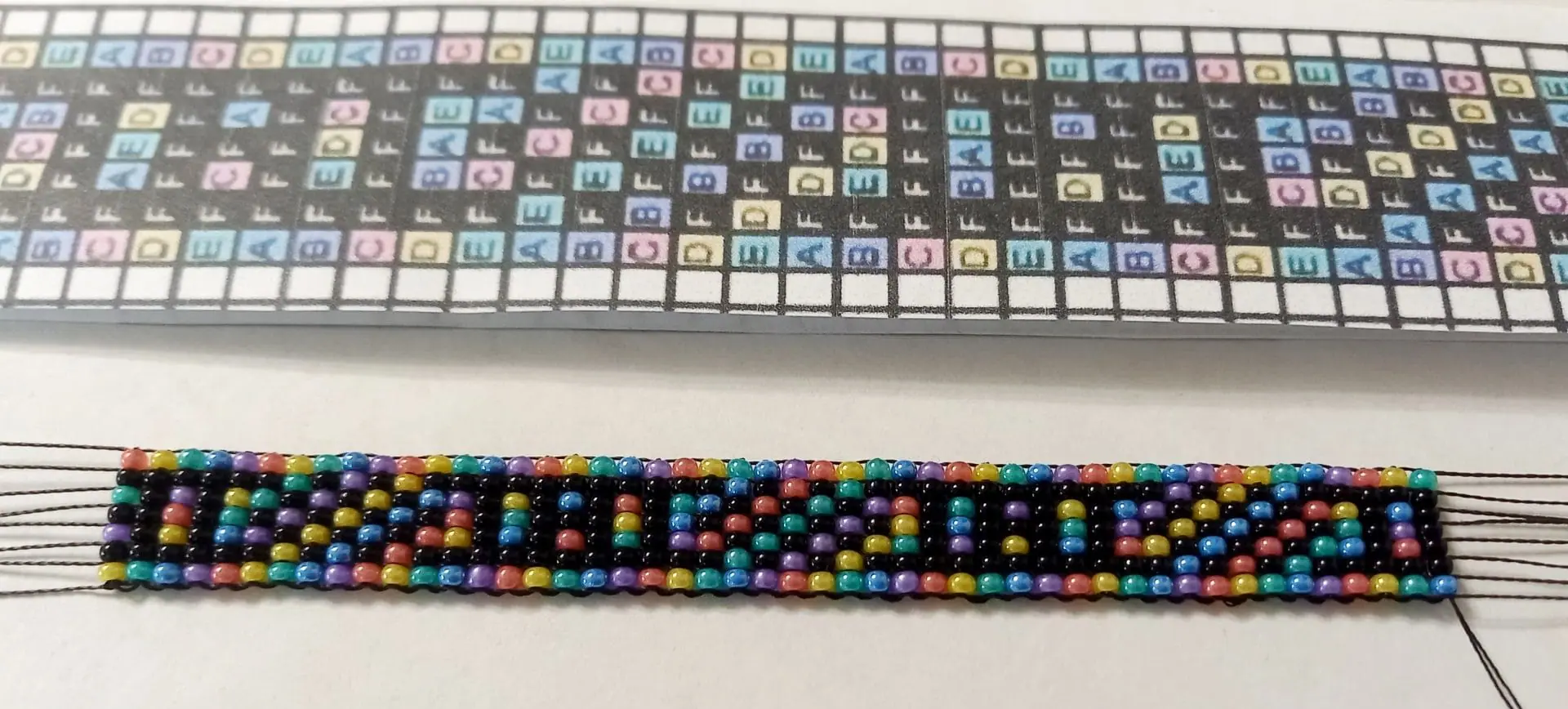 Bead pattern Sautoir-Gerdan-Split-Loom Necklace - Crealandia