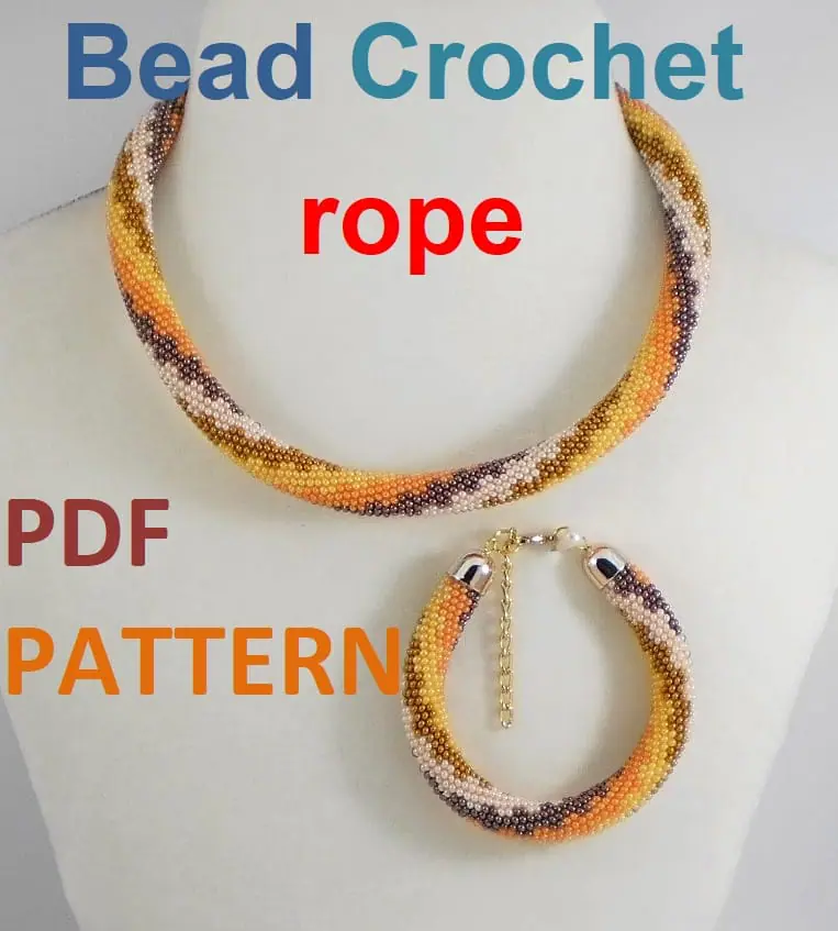 Bead Crochet Rope patterns, Spiral Harness - Crealandia