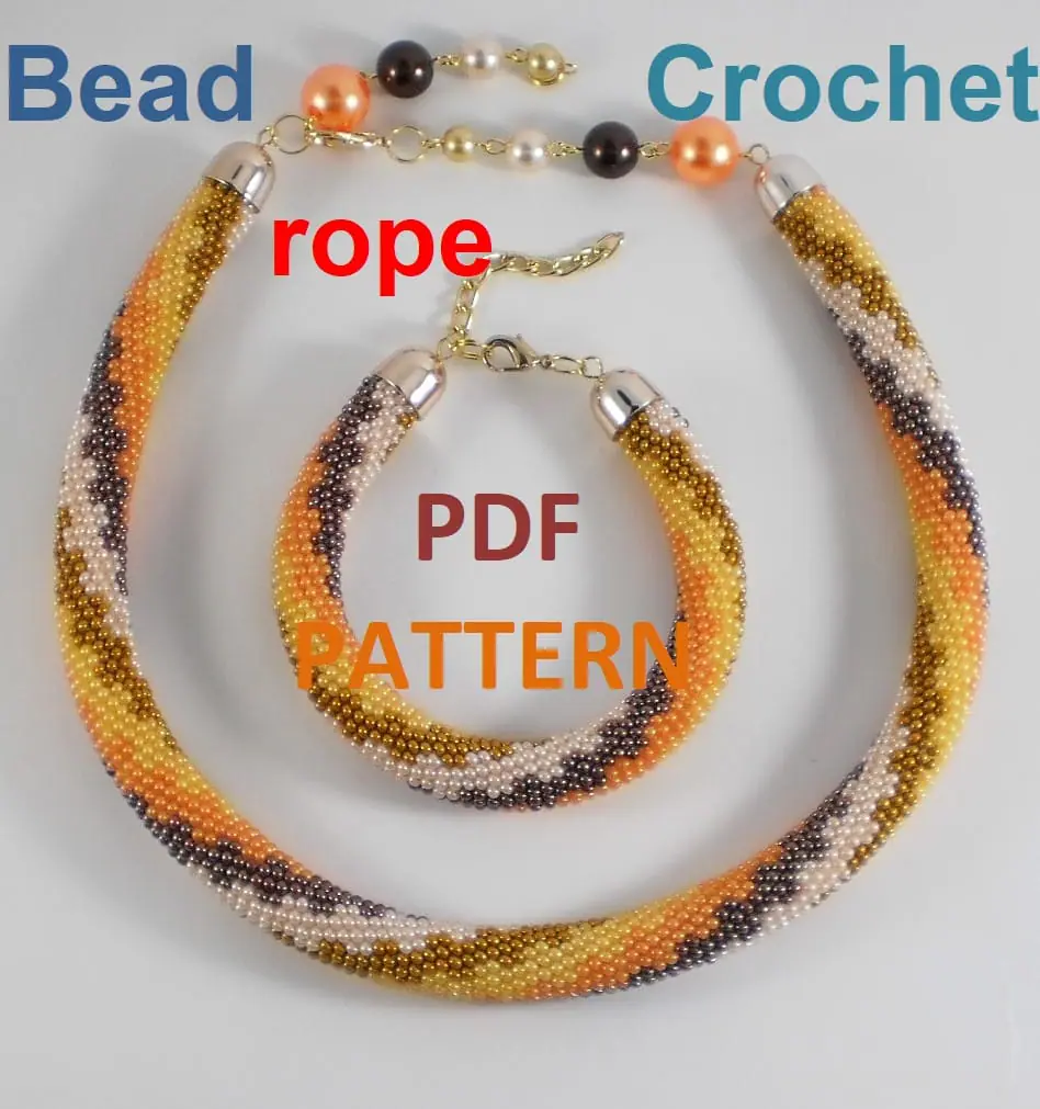 Bead Crochet Rope patterns, Spiral Harness - Crealandia