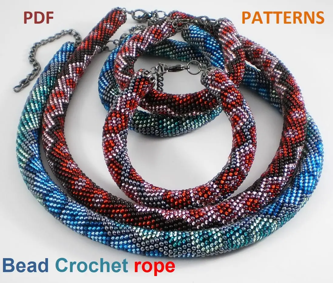 Bead Crochet Rope patterns,Spiral Harness - Crealandia