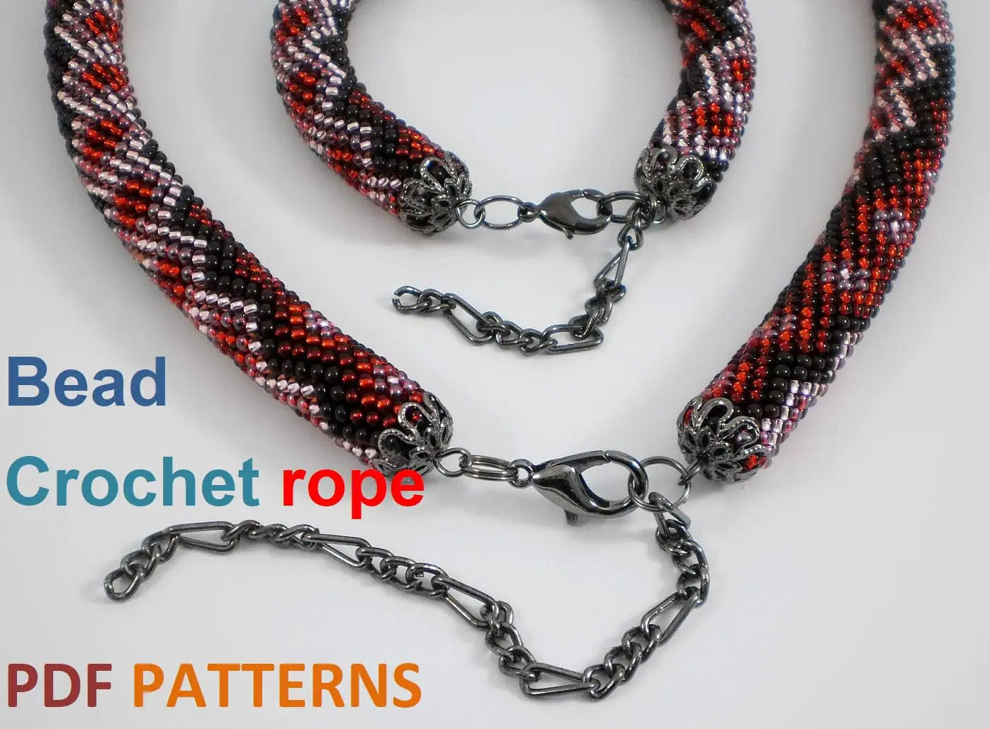 Bead Crochet Rope patterns,Spiral Harness - Crealandia