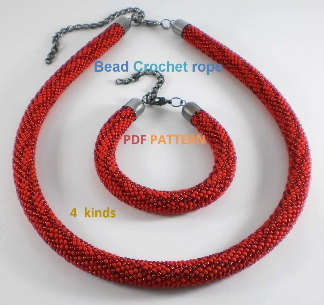 Bead crochet rope patterns, Spiral Harness - Crealandia