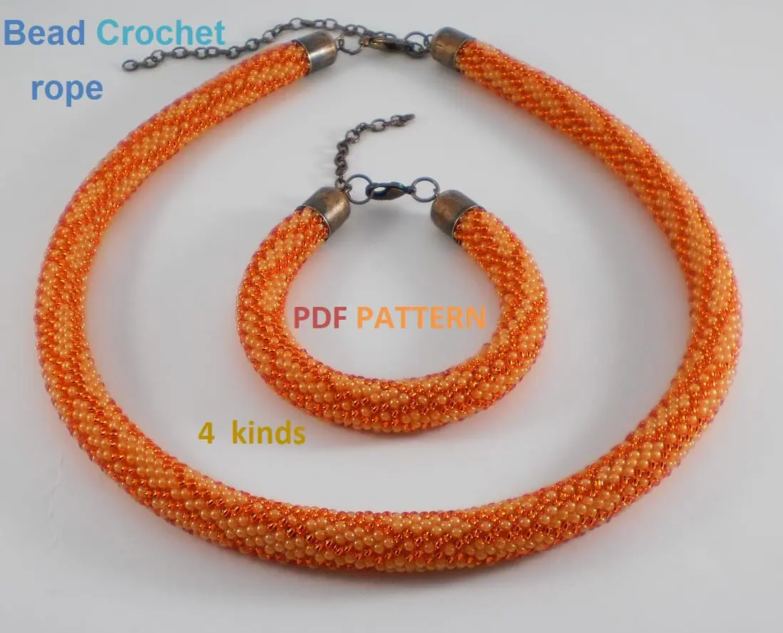 Bead crochet rope patterns, Spiral Harness - Crealandia