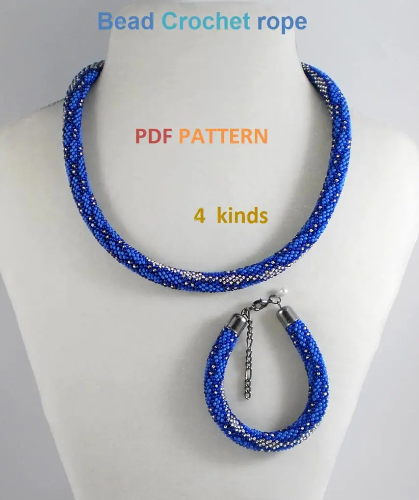 Bead crochet rope patterns, Spiral Harness - Crealandia