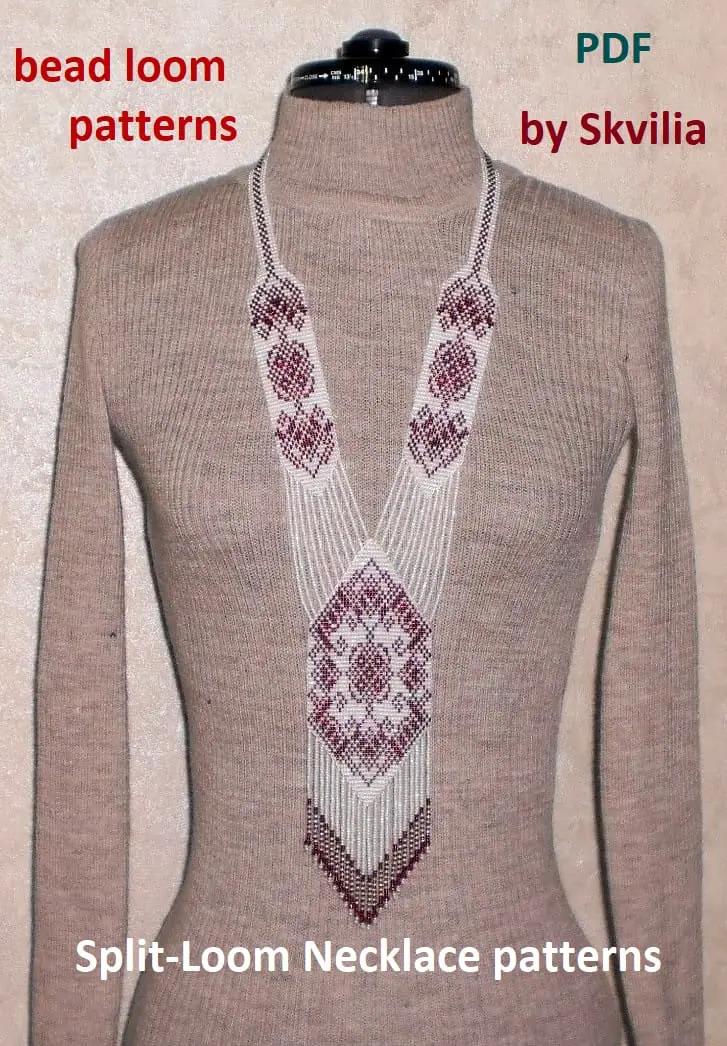 Gerdan-Split-Loom Necklace,Beaded Sautoirs,weaving - Crealandia