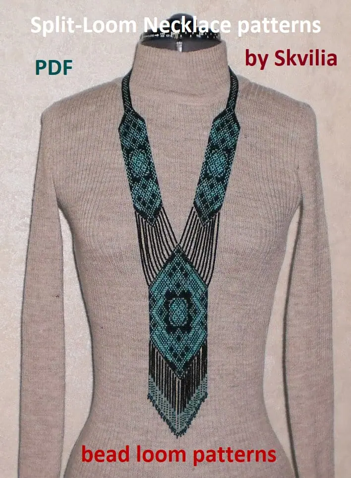 Gerdan-Split-Loom Necklace,Beaded Sautoirs,weaving - Crealandia