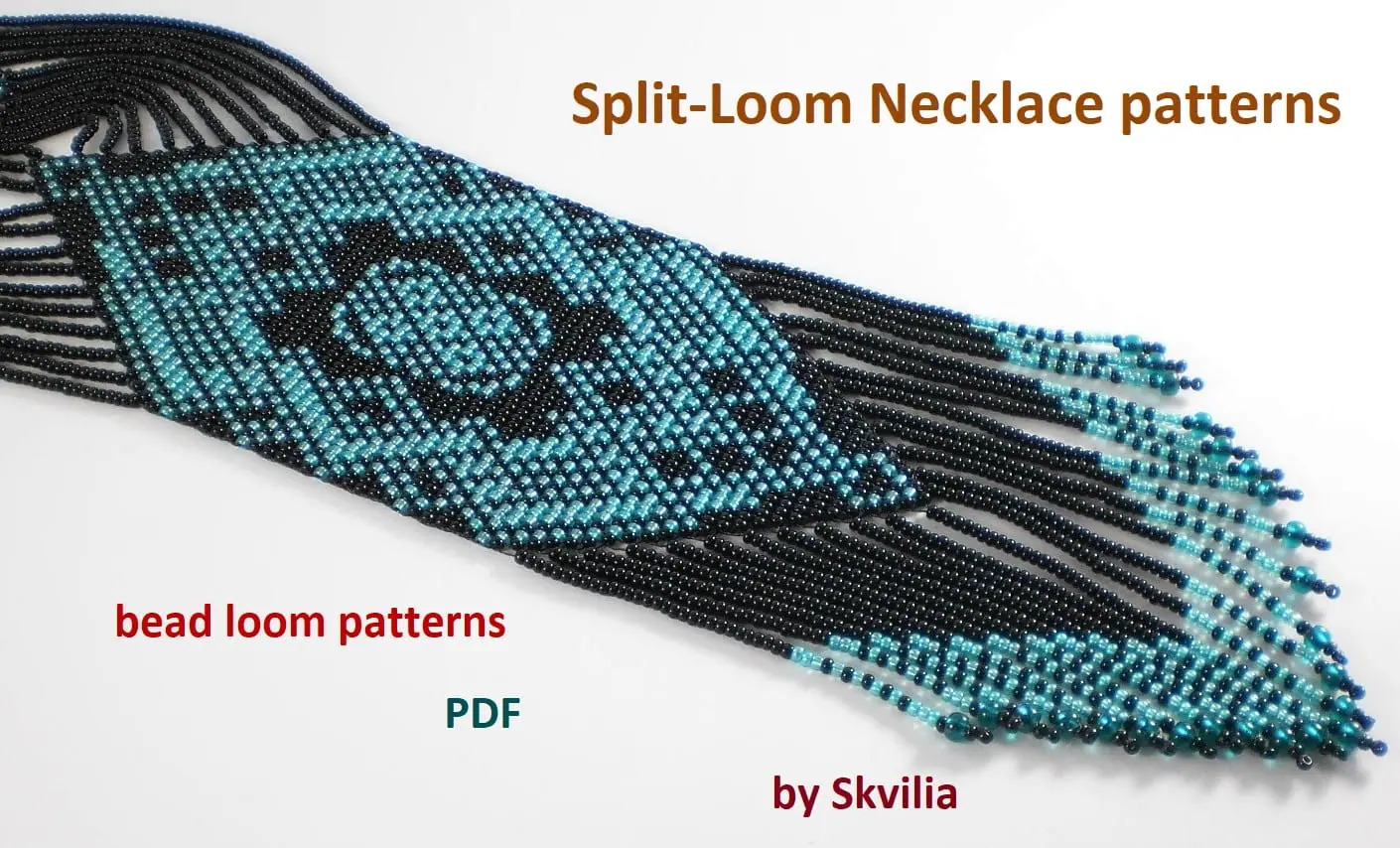 Gerdan-Split-Loom Necklace,Beaded Sautoirs,weaving - Crealandia