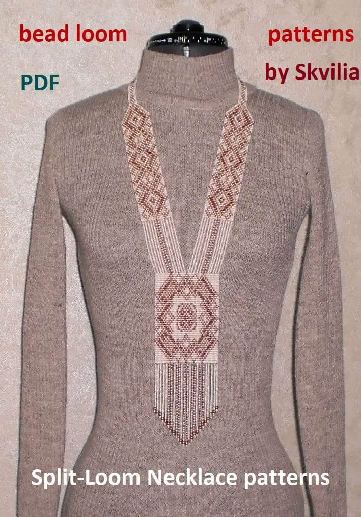 Gerdan-Split-Loom Necklace,Beaded Sautoirs,weaving - Crealandia