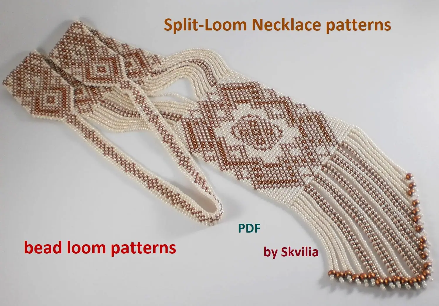 Gerdan-Split-Loom Necklace,Beaded Sautoirs,weaving - Crealandia