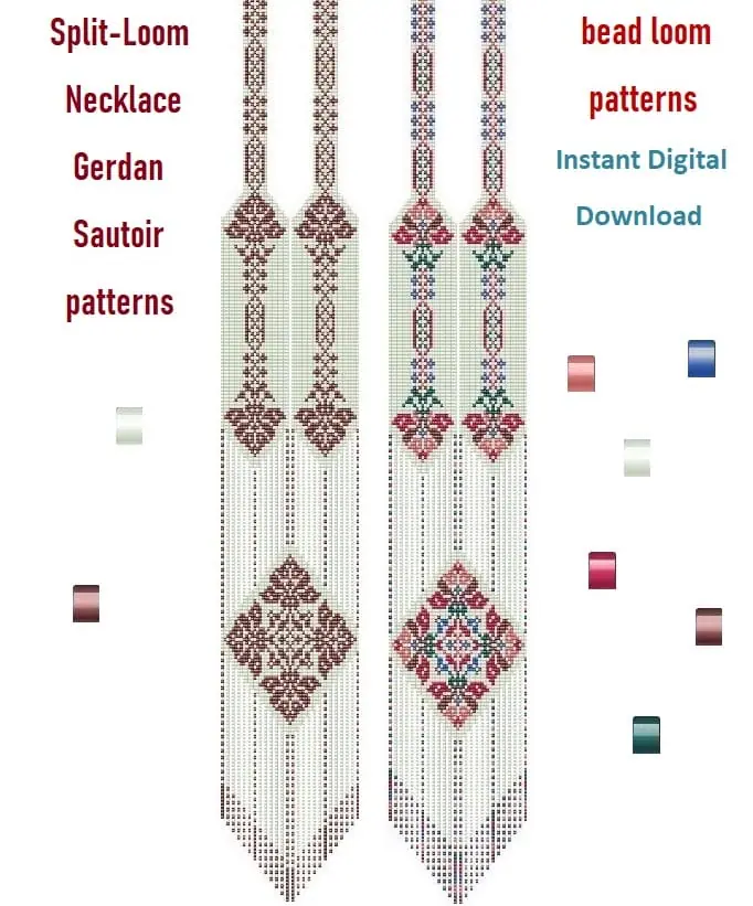Gerdan-Split-Loom Necklace,Beaded Sautoirs,weaving - Crealandia