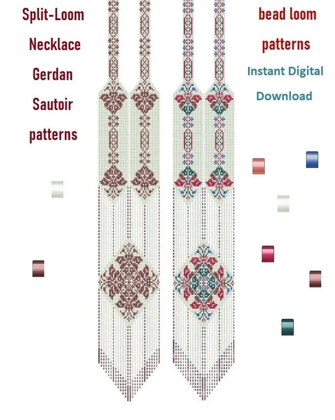 Gerdan-Split-Loom Necklace,Beaded Sautoirs,weaving - Crealandia