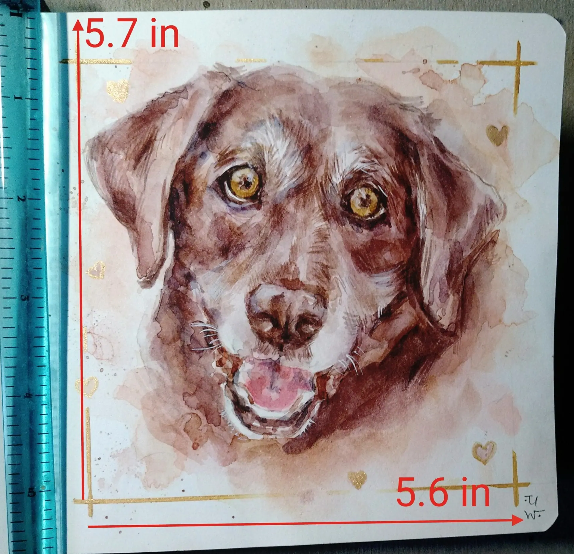 Sweet Dice Portrait Watercolor Painting