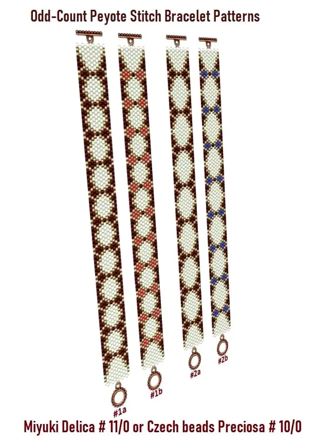 Cuff Bracelet Odd-Count Peyote Stitch, Bead Patterns - Crealandia