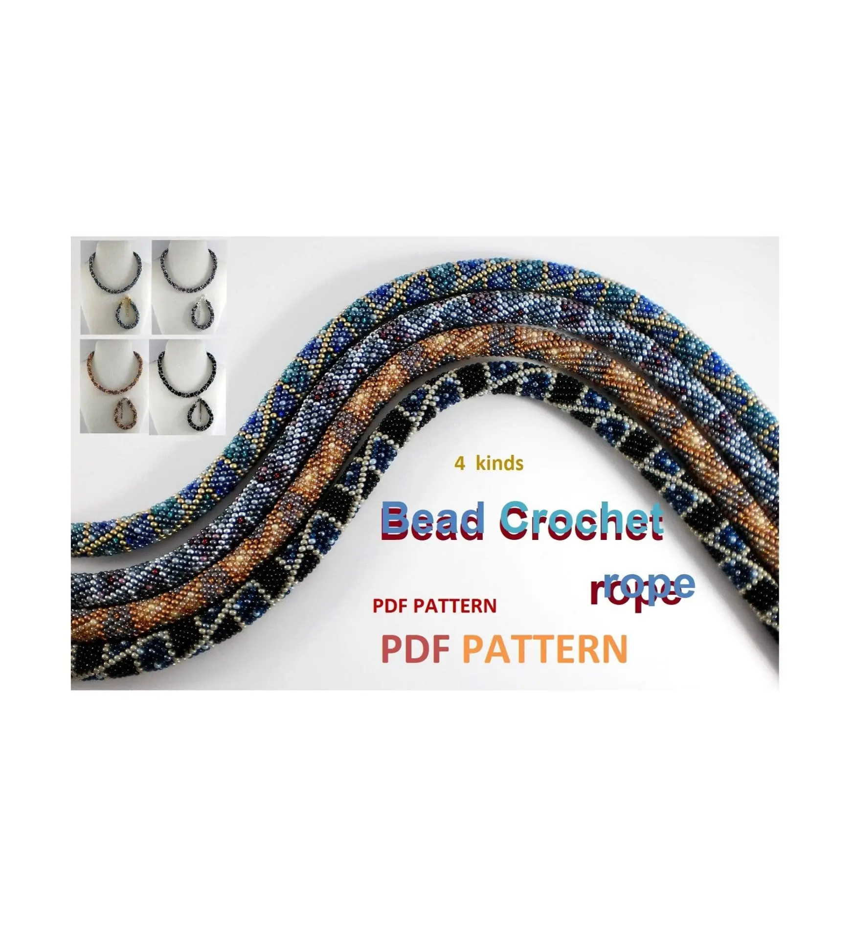 Bead Crochet Rope patterns,Spiral Harness - Crealandia