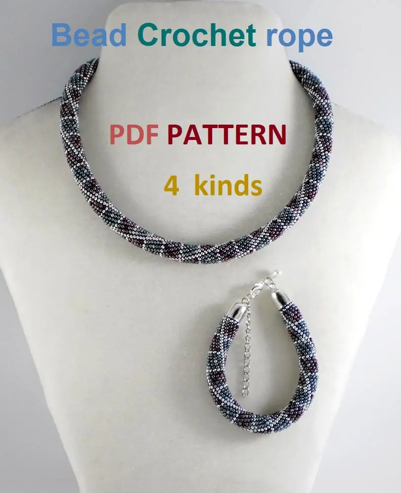 Bead Crochet Rope patterns,Spiral Harness - Crealandia