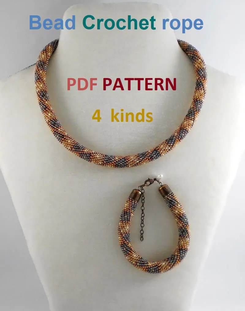 Bead Crochet Rope patterns,Spiral Harness - Crealandia