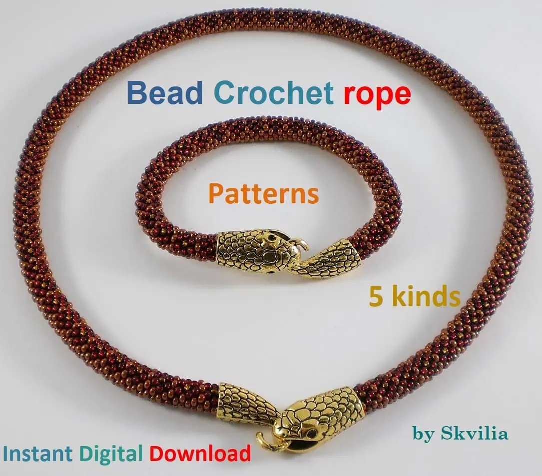 Bead Crochet Rope patterns,Spiral Harness - Crealandia
