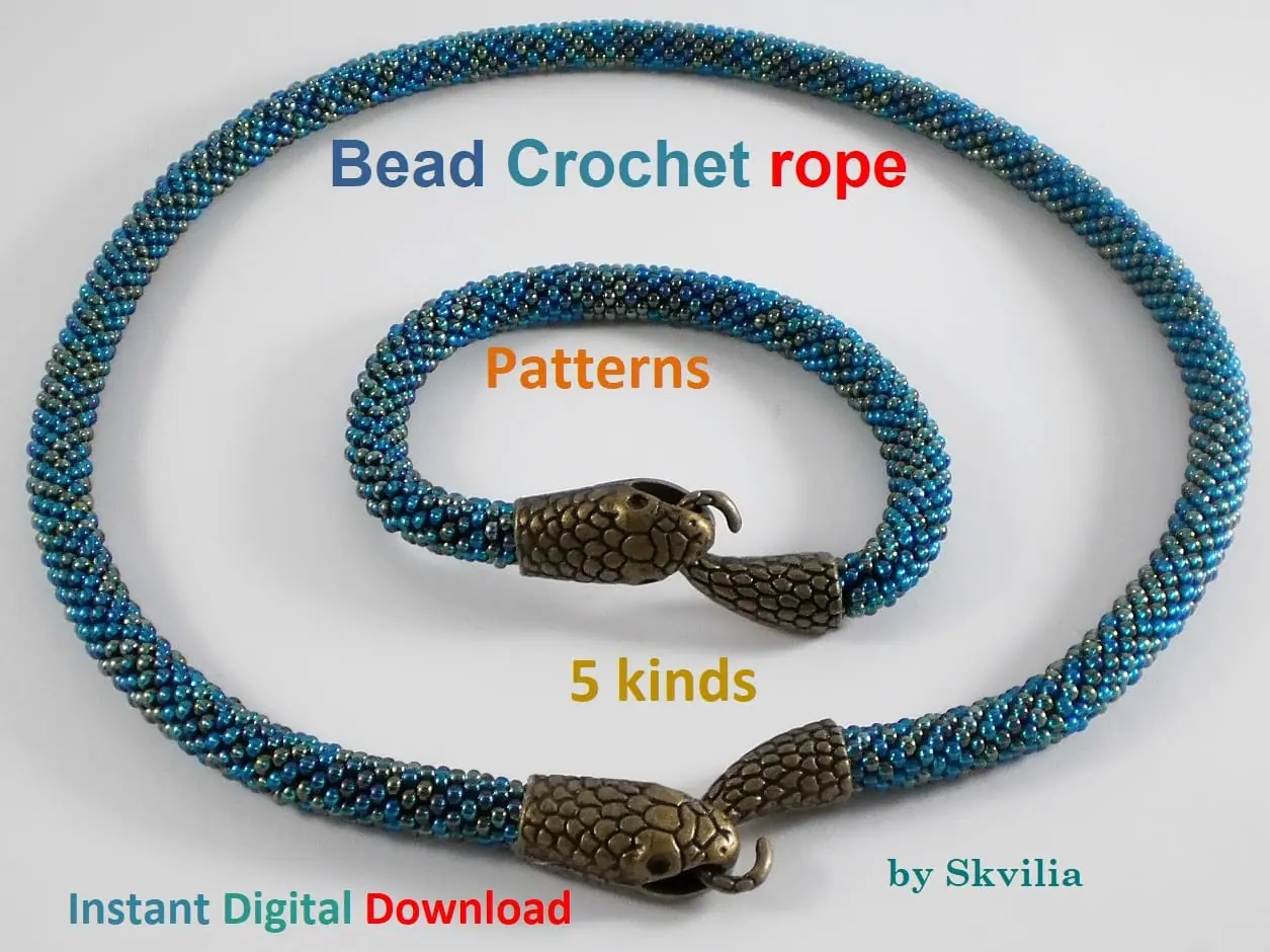 Bead Crochet Rope patterns,Spiral Harness - Crealandia