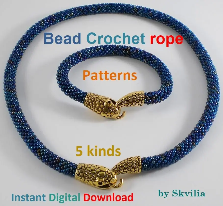 Bead Crochet Rope patterns,Spiral Harness - Crealandia