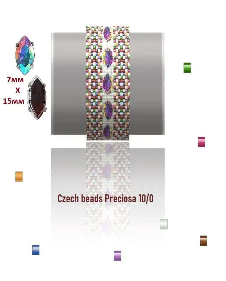 Tutorial Cuff Bracelet Loom Stitch - Crealandia