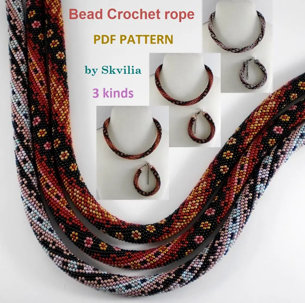 Bead Crochet Rope patterns,Spiral Harness - Crealandia