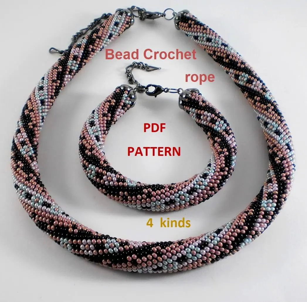 Bead Crochet Rope patterns,Spiral Harness - Crealandia